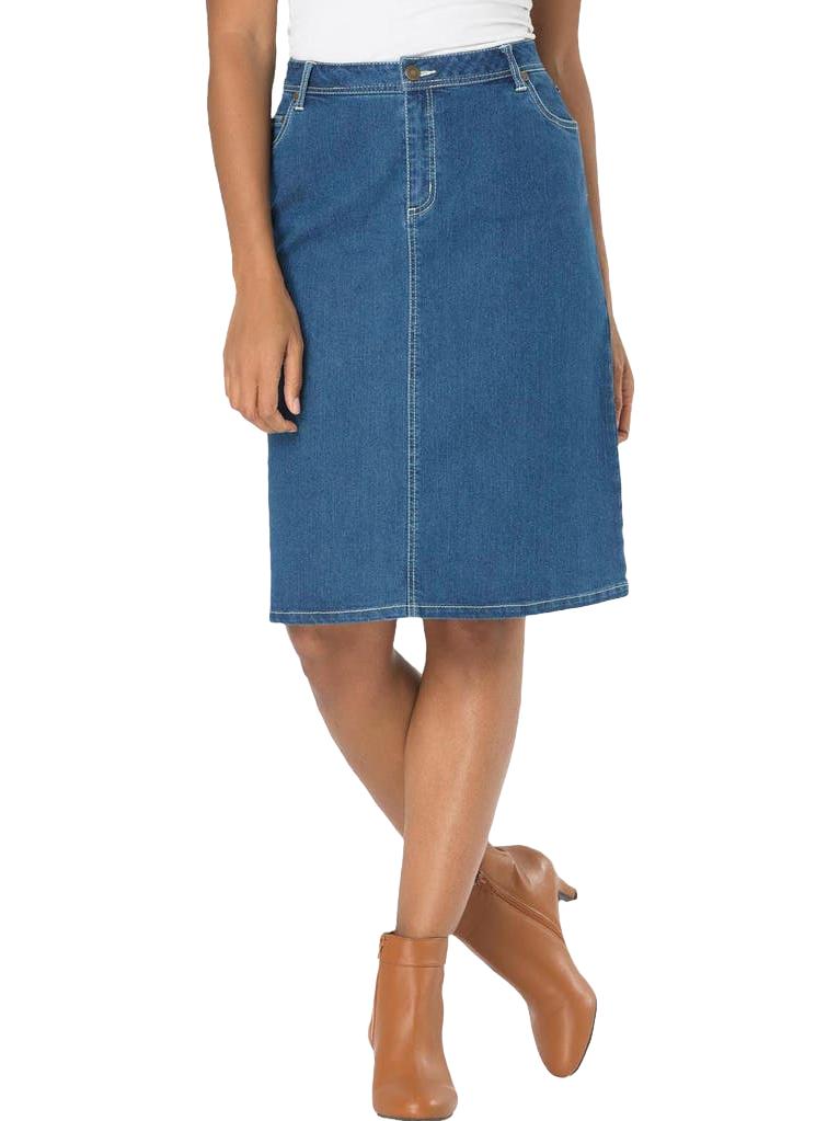 JESSICA LONDON Jessica London Stretch Denim A-Line Skirt
